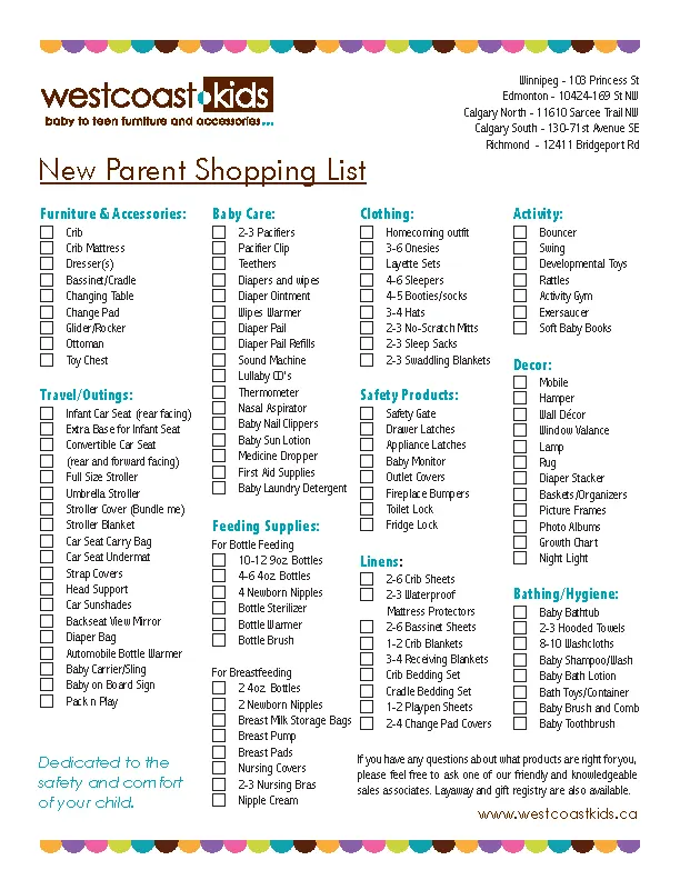 First Baby Registry Checklist - PDFSimpli First Baby Registry Checklist - PDFSimpli