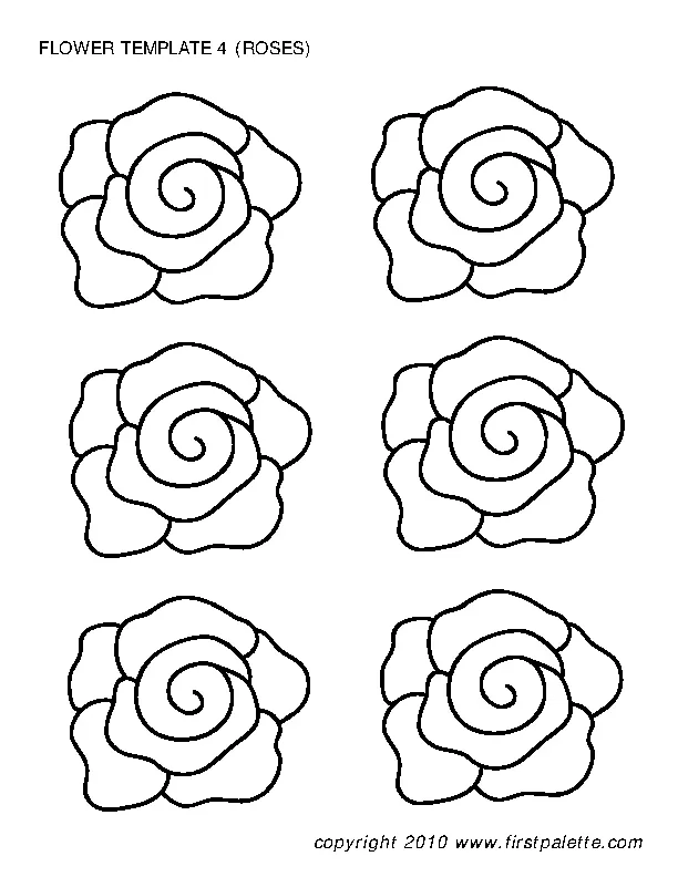 Flower Template Of Roses - PDFSimpli