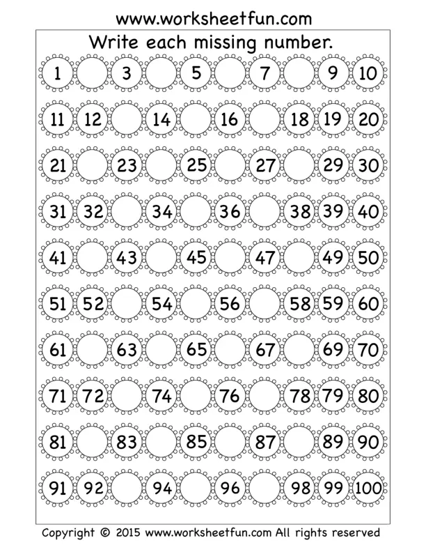Flowers Missing Numbers Worksheet Template - PDFSimpli