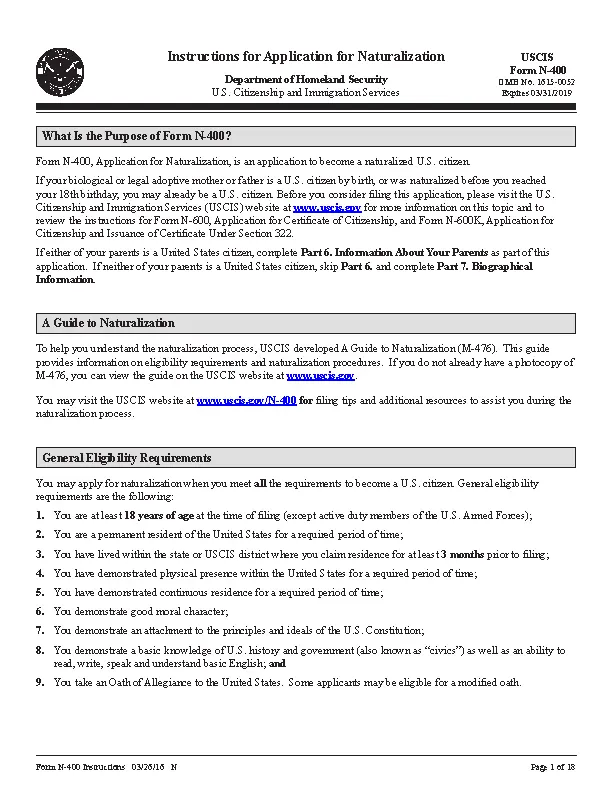Form N 400 - PDFSimpli