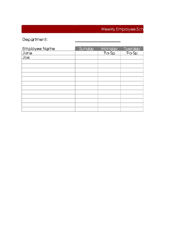 Free Download Daily Work Schedule Template Excel Format - PDFSimpli