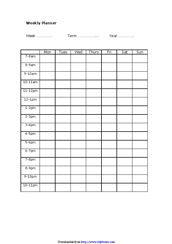 Free Printable Weekly Planner Template - PDFSimpli