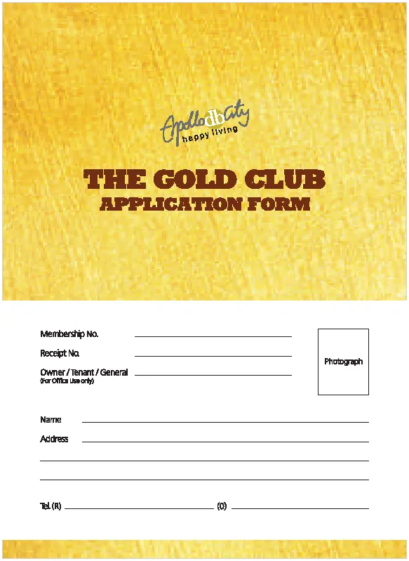 Free Sample Gold Club Membershipn Application Form Download - PDFSimpli