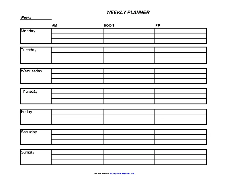 Free Weekly Planner Template - PDFSimpli