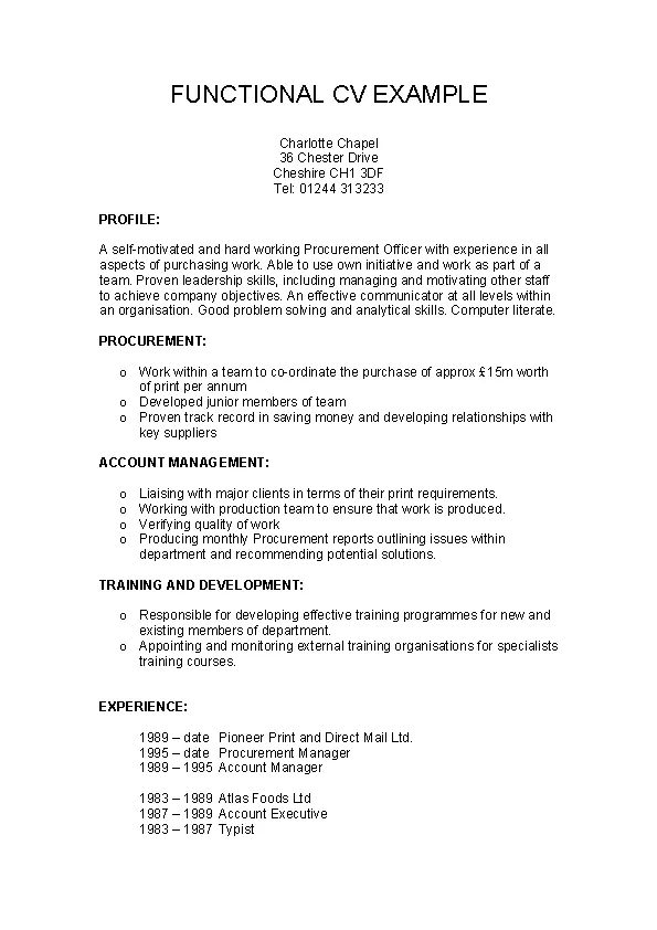 Function Typist Example Resume - PDFSimpli