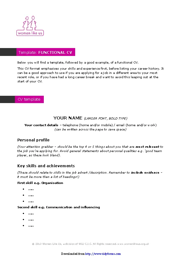 Functional Cv - PDFSimpli