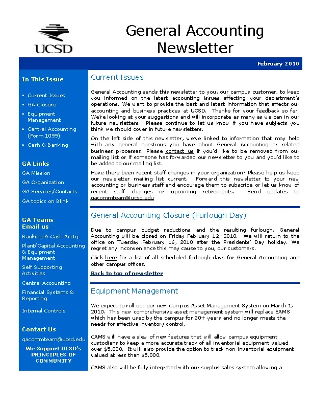 General Accounting Newsletter - PDFSimpli