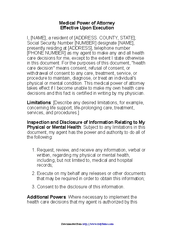 General Medical Power Of Attorney Form 2 - PDFSimpli