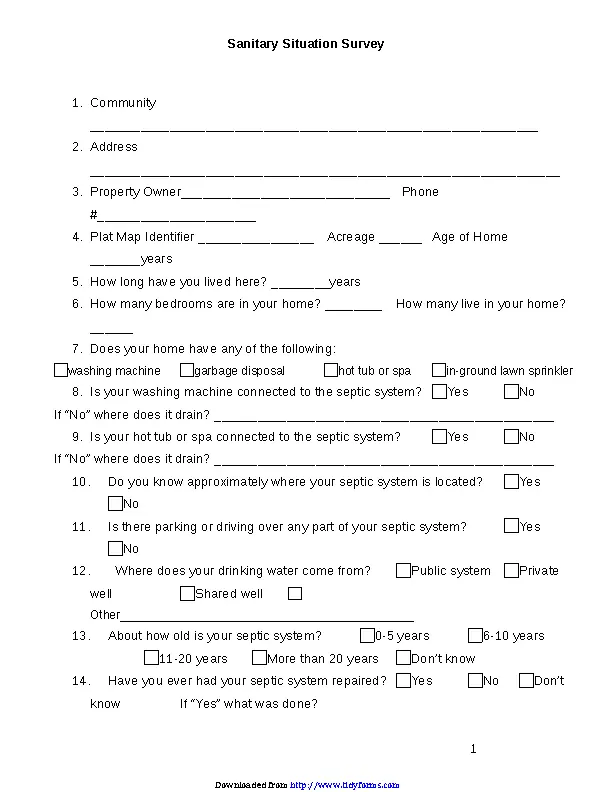 General Survey Form 1 - PDFSimpli