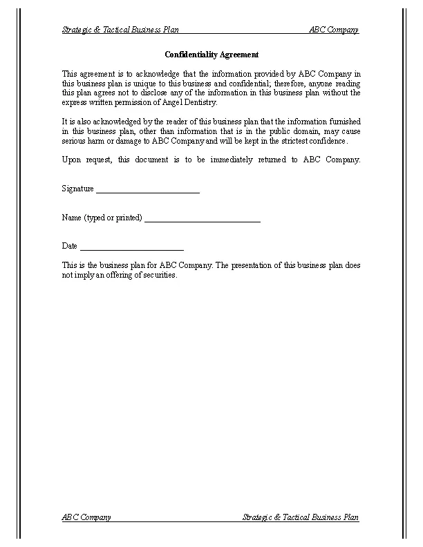 Generic Example Business Confidentiality Agreement - PDFSimpli