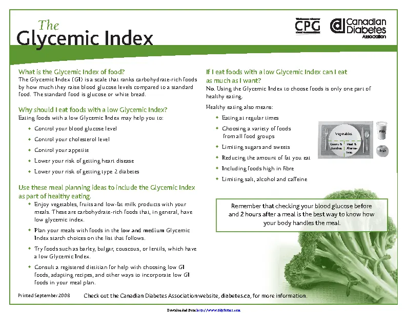 Glycemic Index Chart 2 - PDFSimpli