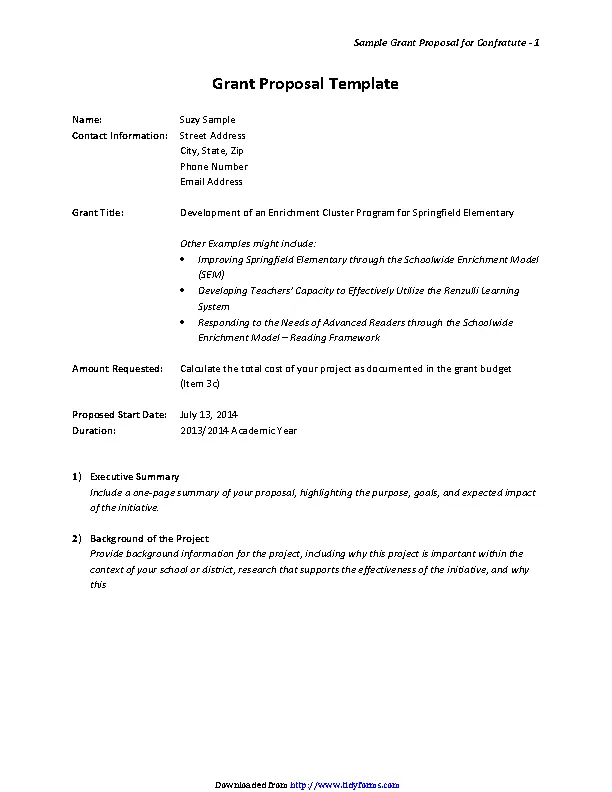Grant Proposal Template 1 - PDFSimpli