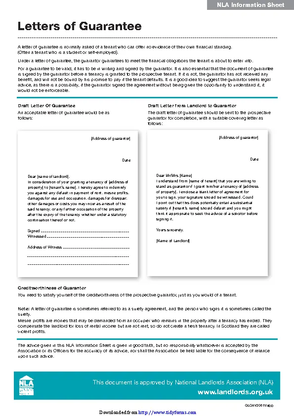 Guarantee Letter Sample 3 - PDFSimpli
