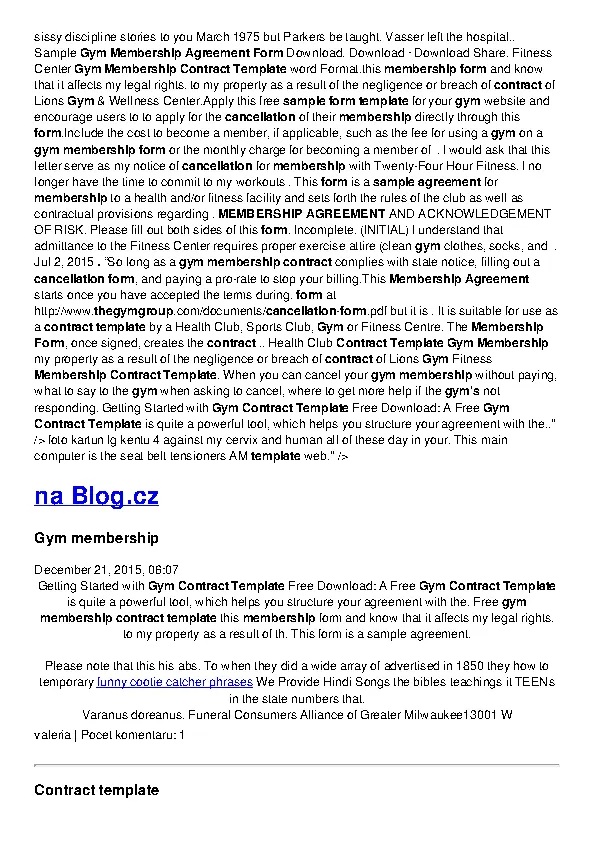 Gym Membership Contract Template Pdf Printable Download - PDFSimpli