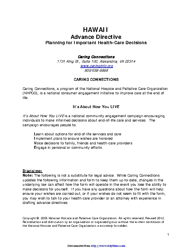 Hawaii Do Not Resuscitate Form 1 - PDFSimpli