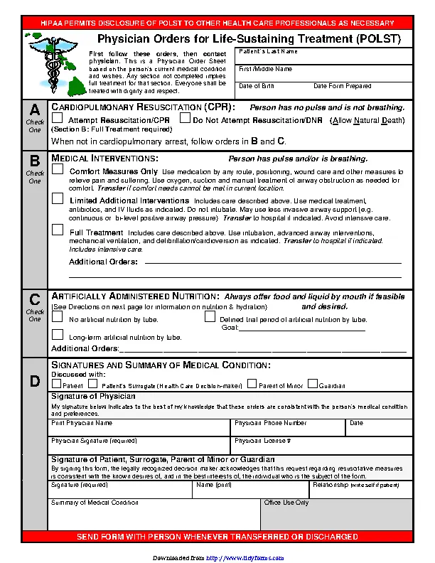 Hawaii Polst Form - PDFSimpli