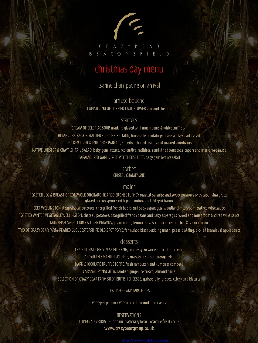 Holiday Dinner Menu Template 2 - PDFSimpli