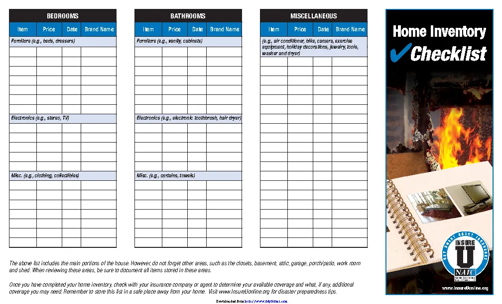Home Inventory Checklist - PDFSimpli