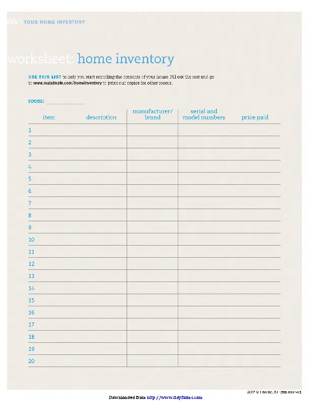 Home Inventory - PDFSimpli
