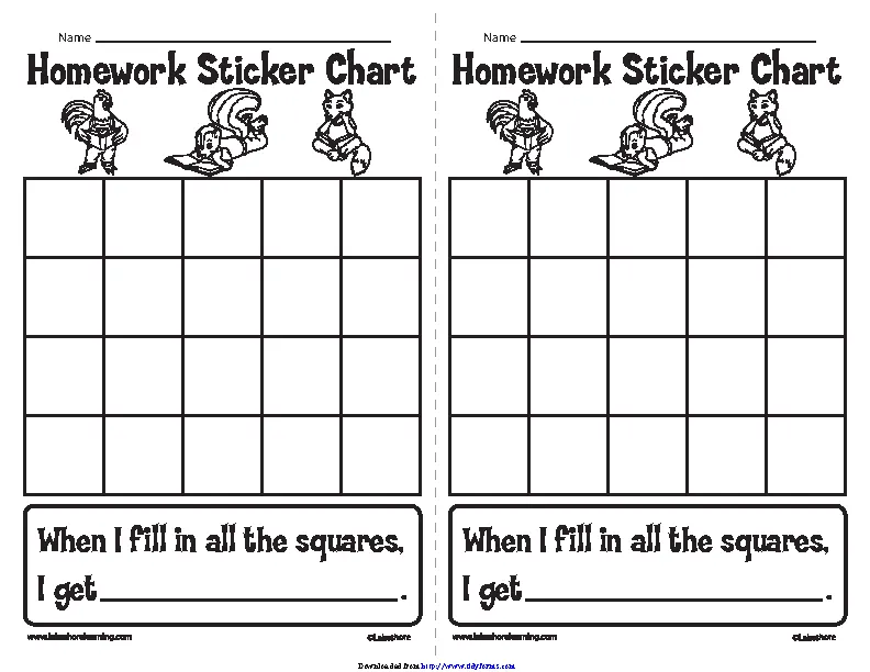 Homework Sticker Chart - PDFSimpli