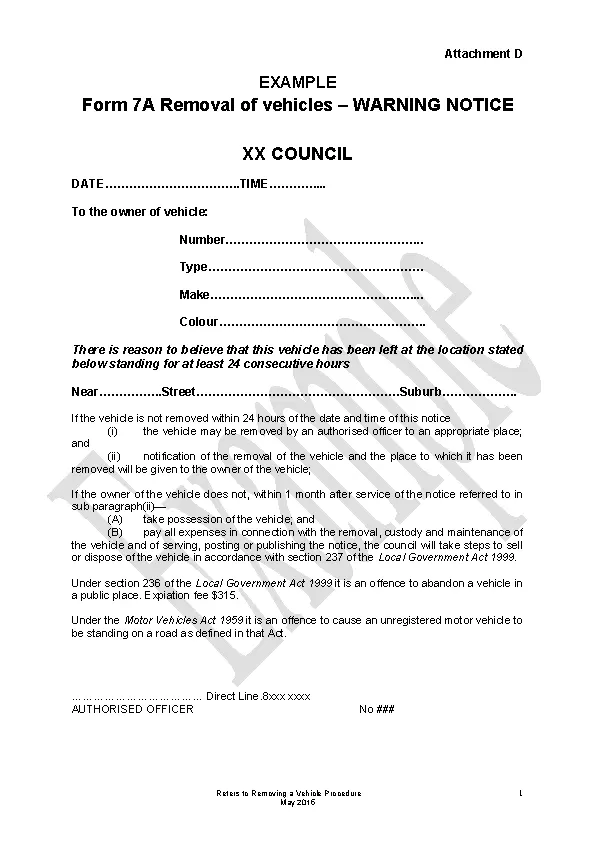 Hour Towing Notice Example - PDFSimpli