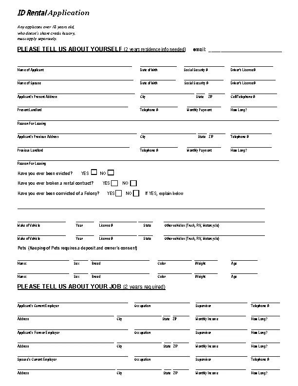 idaho rental application form - PDFSimpli idaho rental application form - PDFSimpli