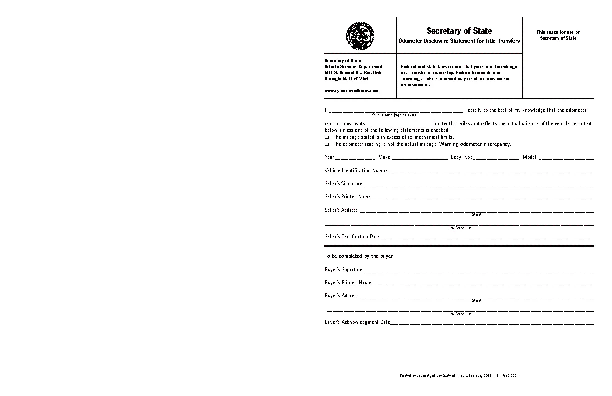 illinois odometer disclosure statement - PDFSimpli