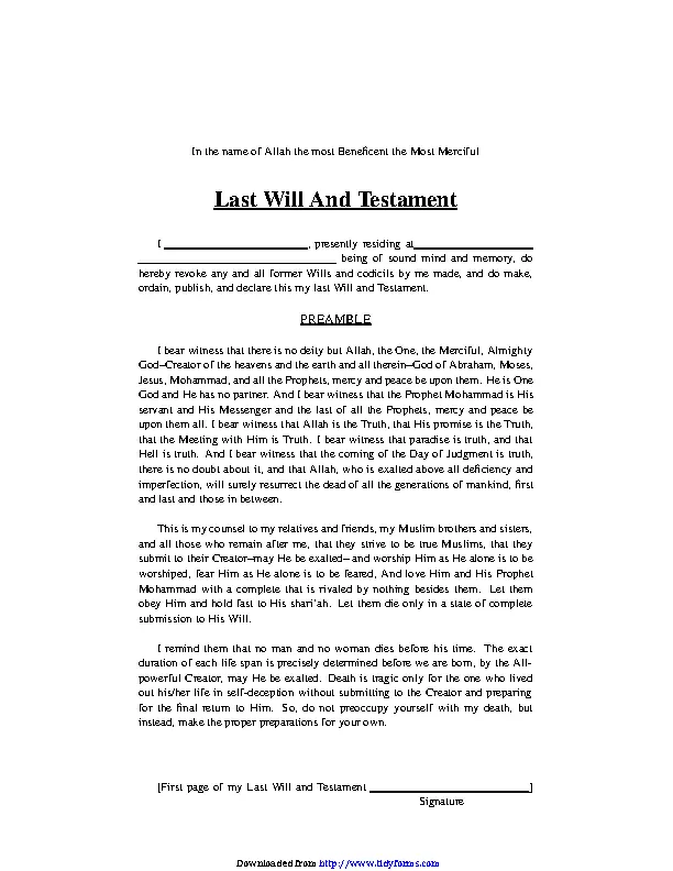 Indiana Last Will And Testament Form PDFSimpli