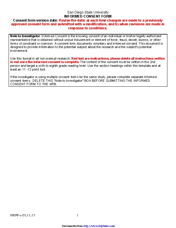 Informed Consent Form - PDFSimpli