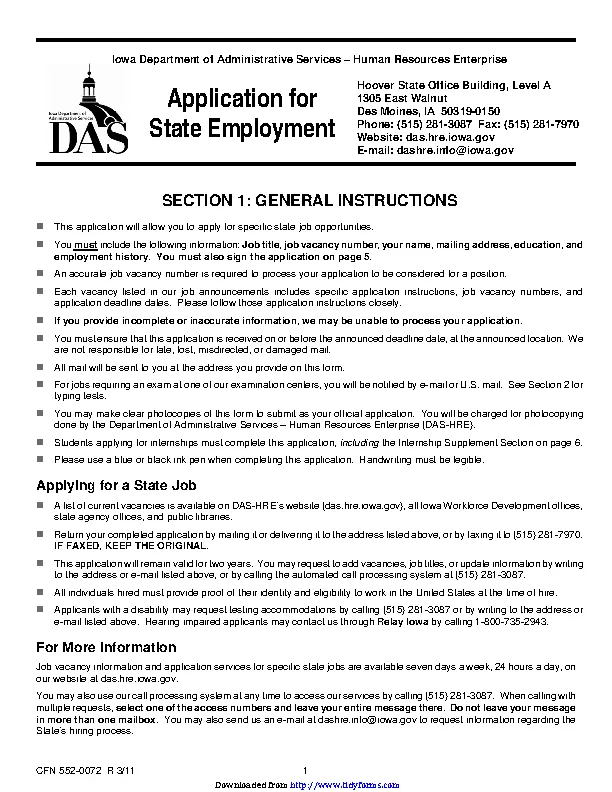 Iowa Application For State Employment - PDFSimpli