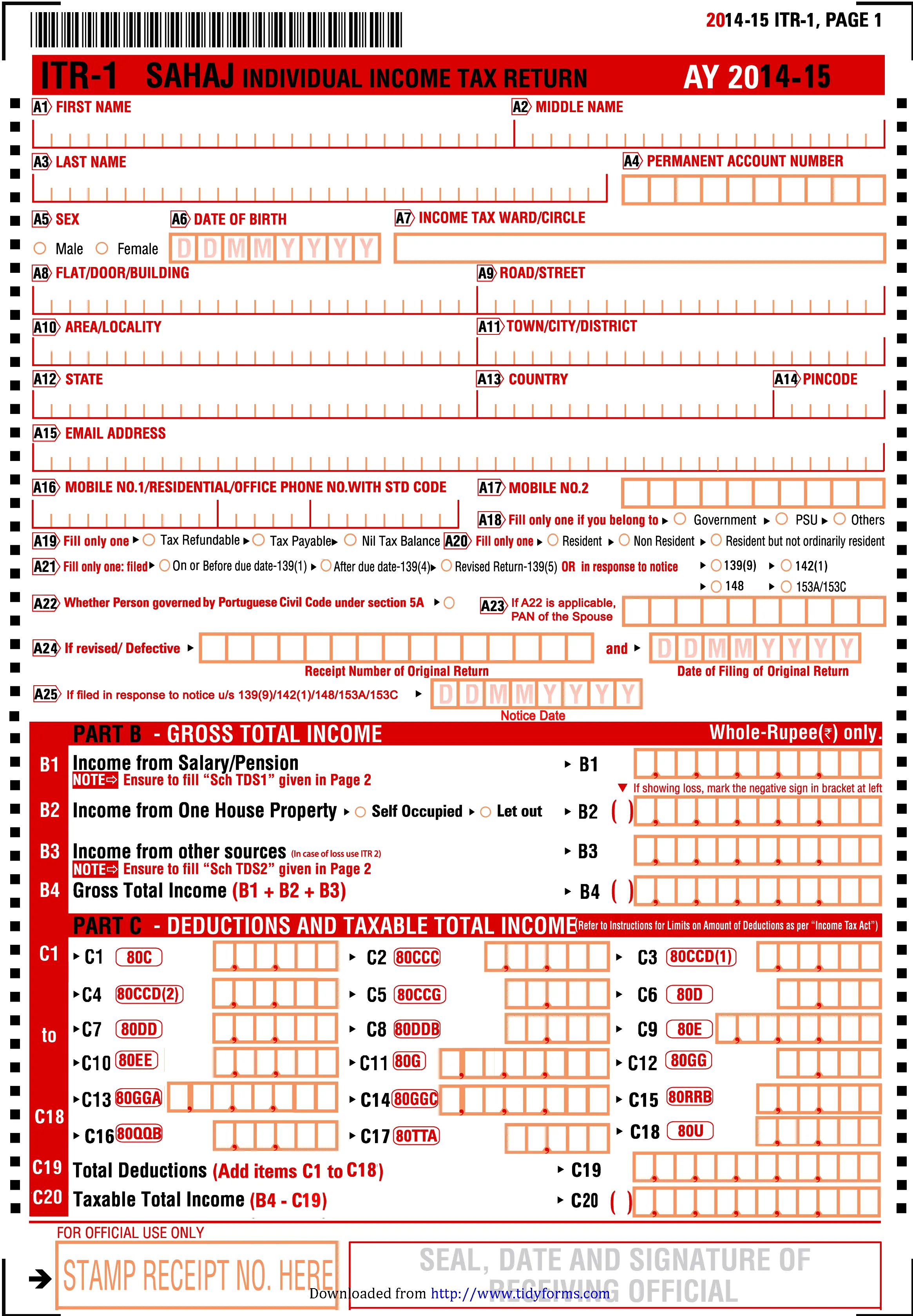 Itr Form - PDFSimpli