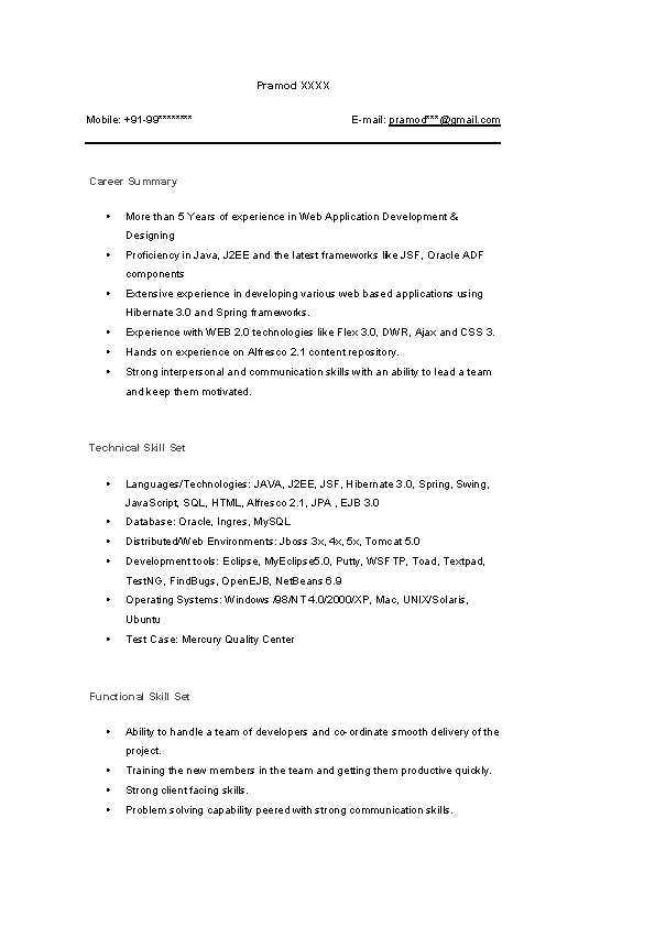 Java Developer Resume Example - PDFSimpli
