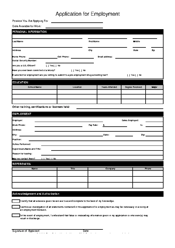 Job Application Pdf - PDFSimpli