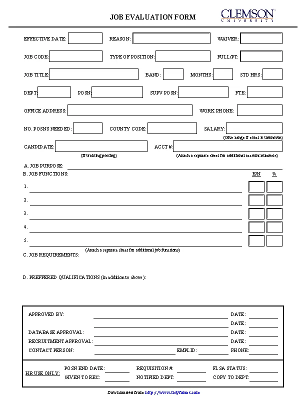 Job Evaluation Form 2 - PDFSimpli
