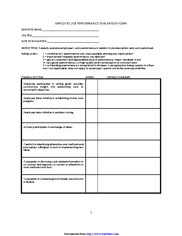 Job Performance Evaluation 3 - PDFSimpli