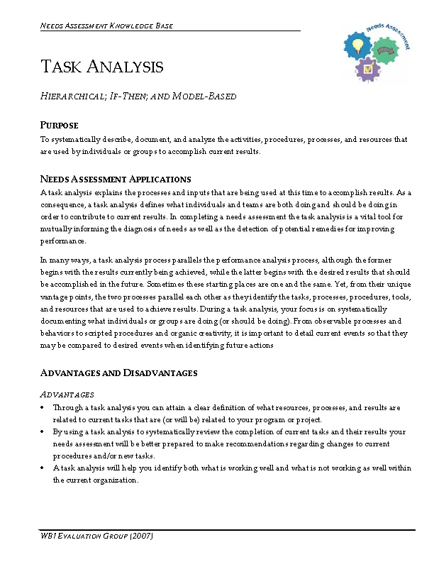 Knowledge Base Task Analysis Pdf Format Download - PDFSimpli Knowledge Base Task Analysis Pdf Format Download - PDFSimpli