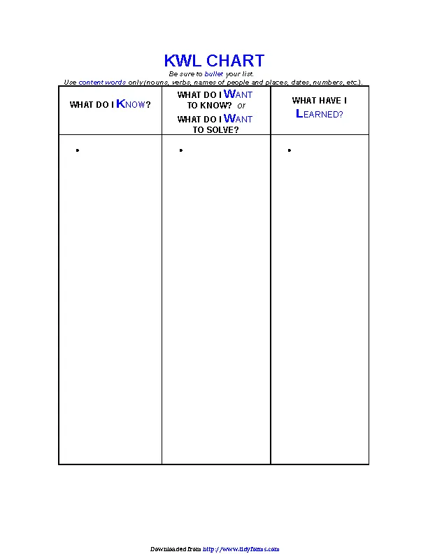 Kwl Chart 2 - PDFSimpli