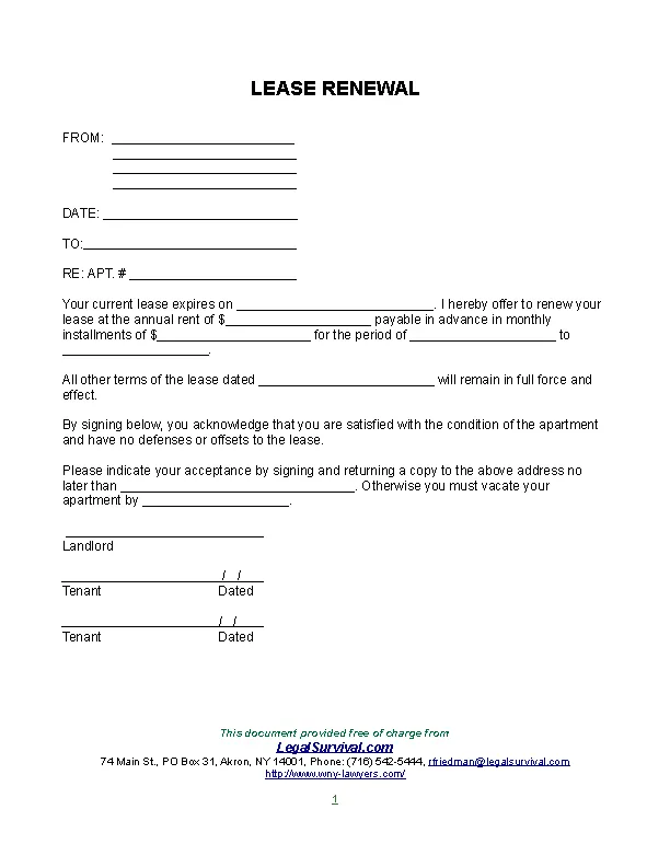 Lease Renewal Form Template - PDFSimpli