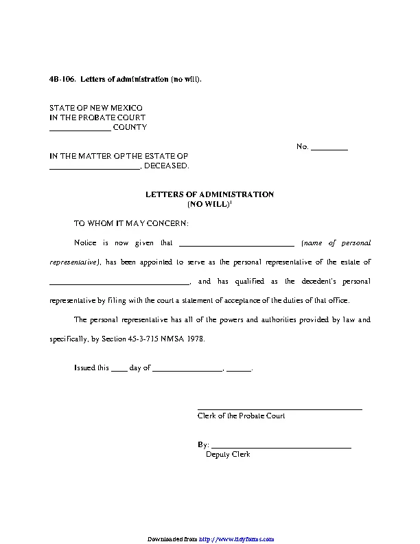 Letters Of Administration No Will - PDFSimpli