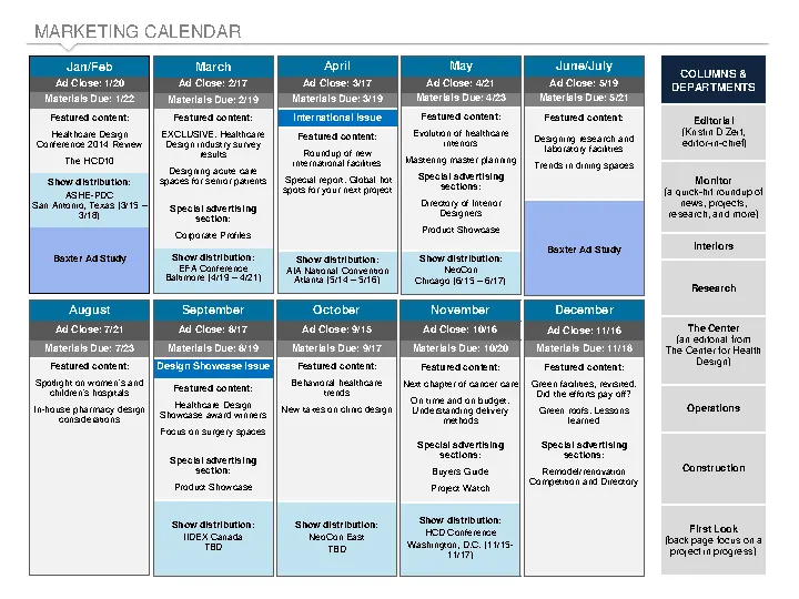 Marketing Content Calendar Template - PDFSimpli