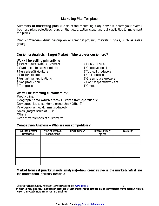 Marketing Plan Template 1 - PDFSimpli