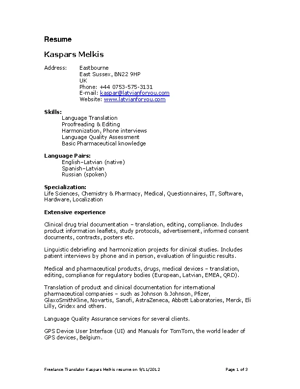 Medical Proofreader Resume - PDFSimpli