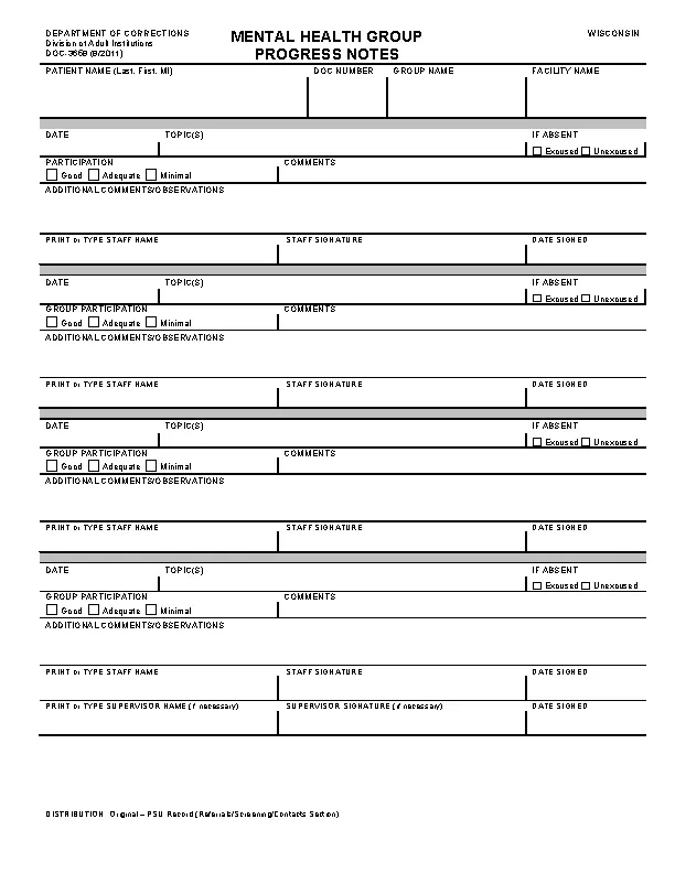Mental Health Progress Note Template PDFSimpli