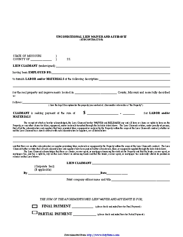 Waiver Of Lien Archives PDFSimpli