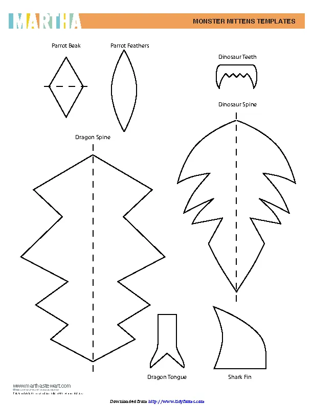 Monster Mittens Template - PDFSimpli