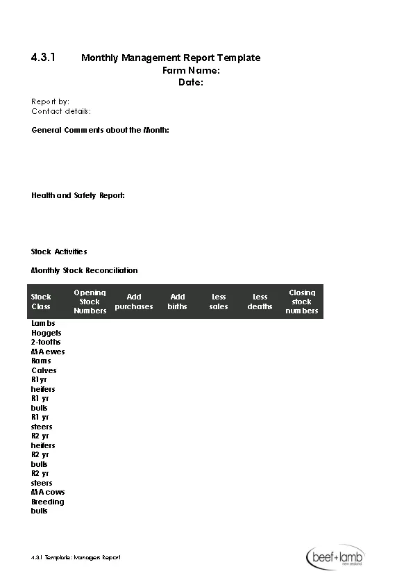 Monthly Management Report Template - PDFSimpli