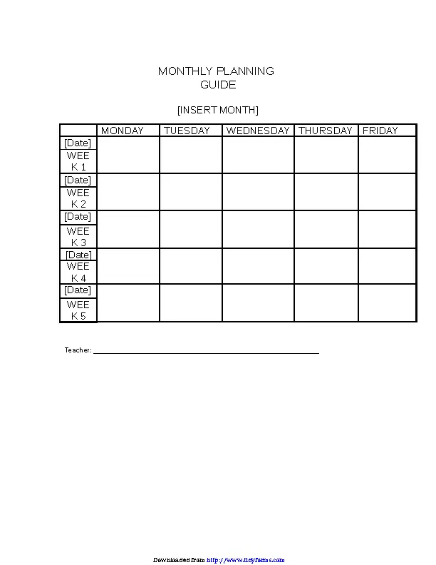 Monthly Planning Guide - PDFSimpli