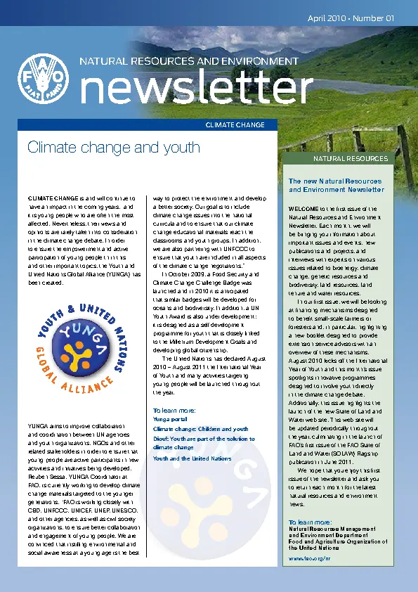 Natural Resources And Environment Newsletter - PDFSimpli
