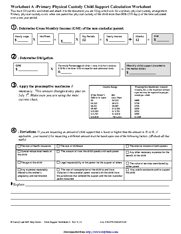 Nevada Child Support Worksheet Aandb Form - PDFSimpli