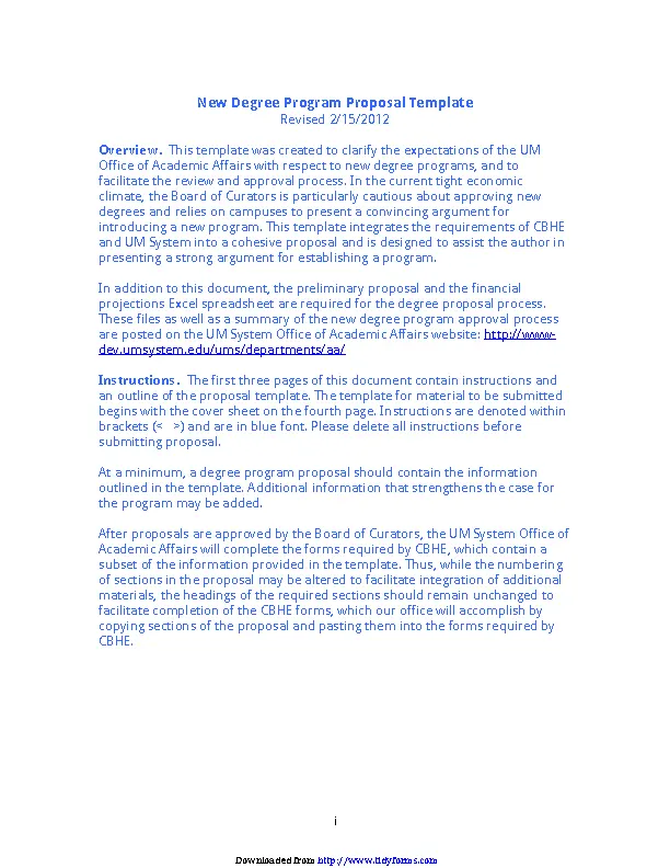 New Degree Program Proposal Template - PDFSimpli